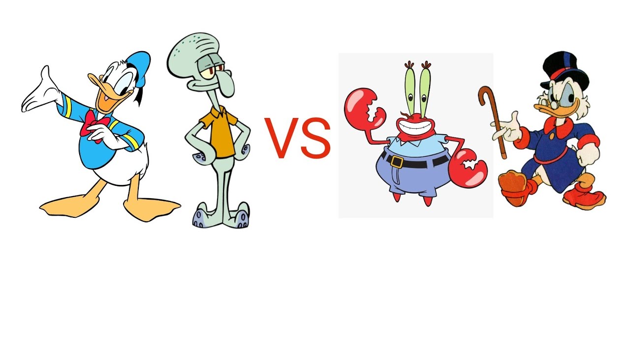 mugen squidward & donald duck vs mr krabs & scrooge mcduck - YouTube