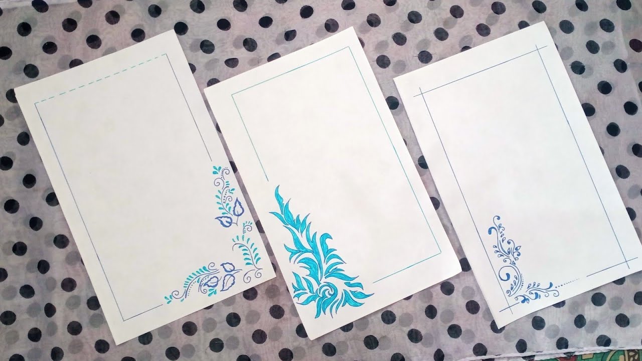 3 most beautiful cover page drawing 💙 borders design project work ️ ...