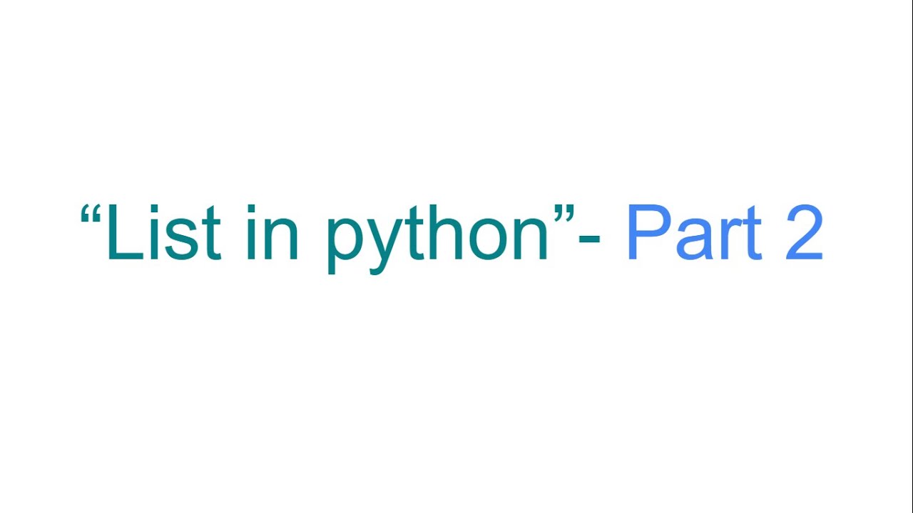Iterate Over The List Items In Python YouTube Iterate Over The List Items In Python YouTube
