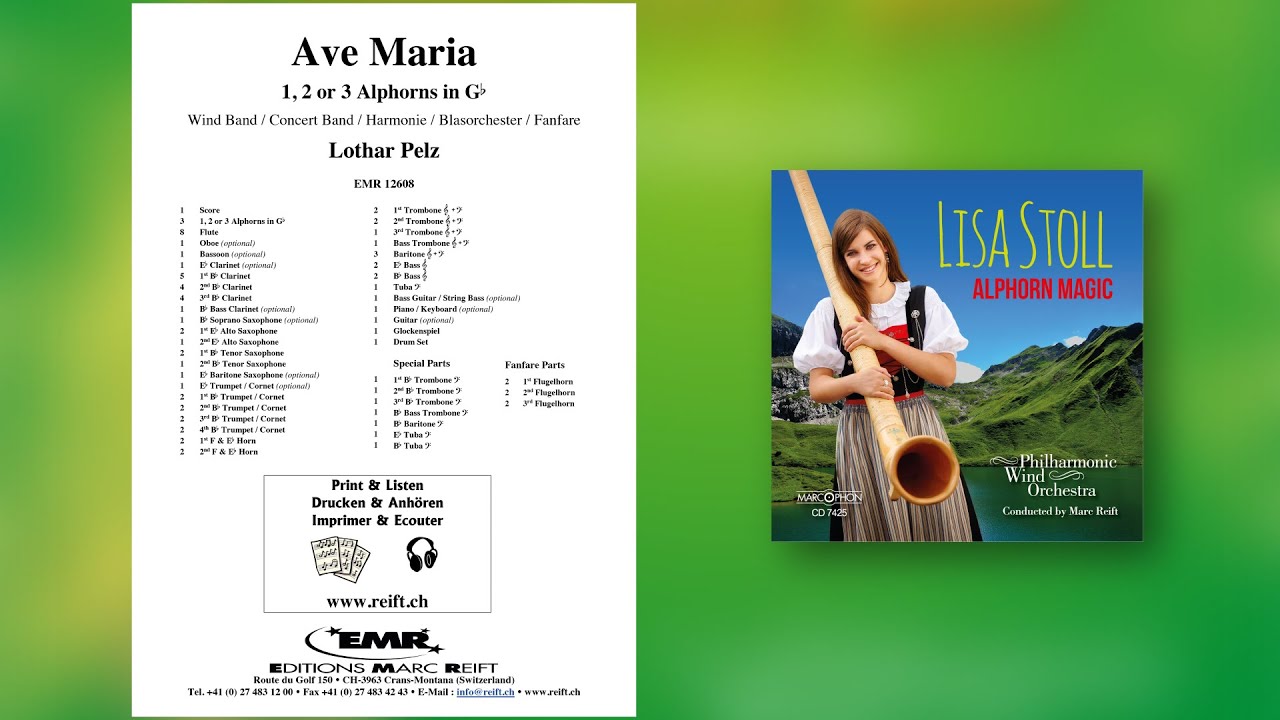 Lothar Pelz: Ave Maria - Editions Marc Reift - for Concert Band - YouTube