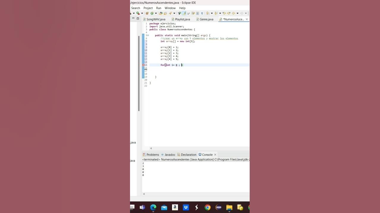 Java crear un array y mostrar sus elementos - YouTube