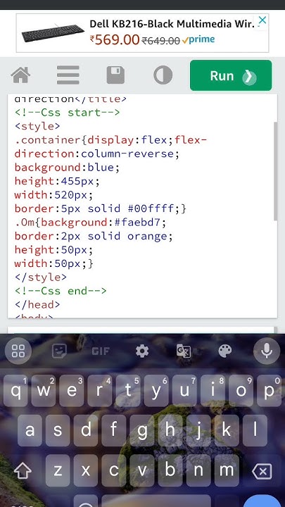 Flex Direction In Css Cssshorts Htmlcss Css Shotfeed Codinglover Youtubeshorts Youtube