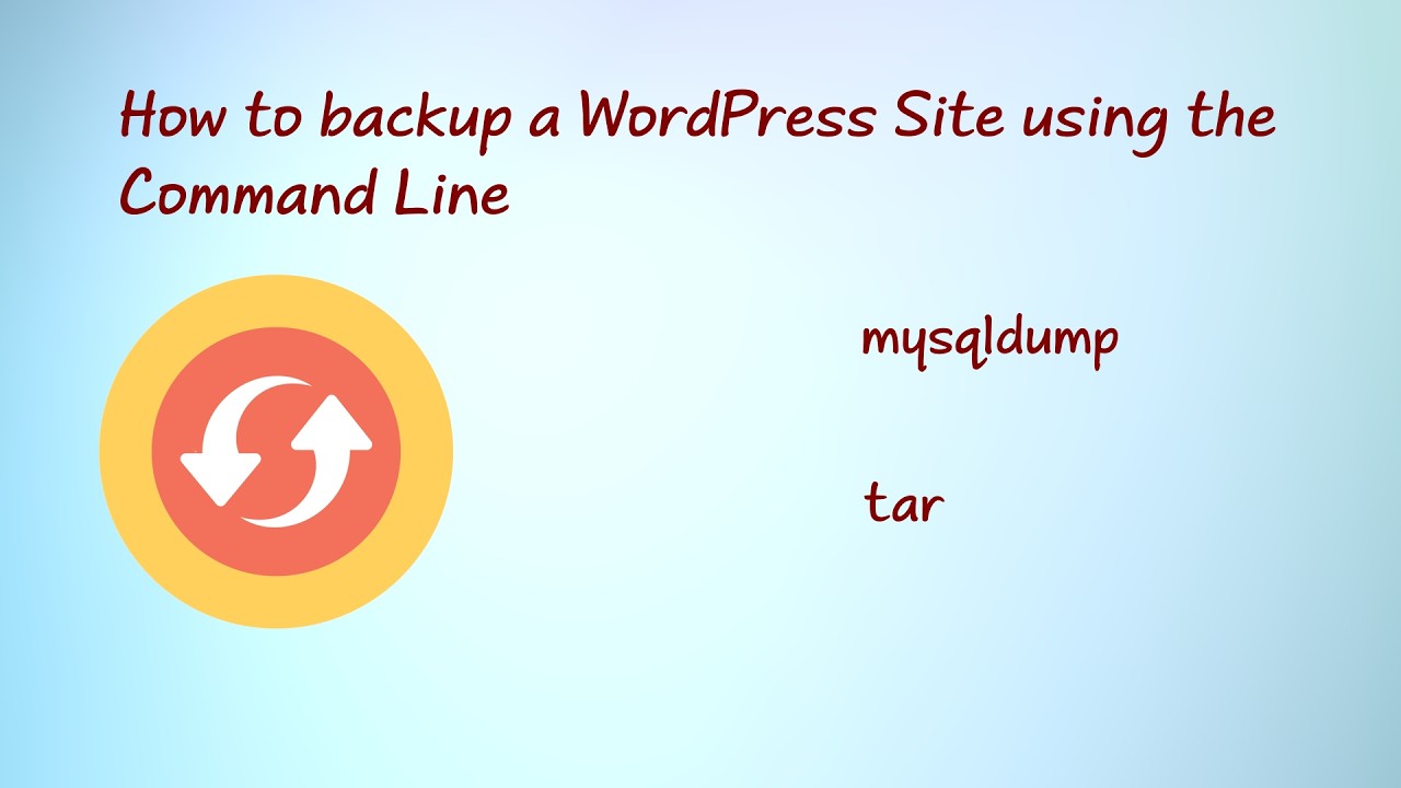 How to Backup a WordPress Site using the Command Line - YouTube