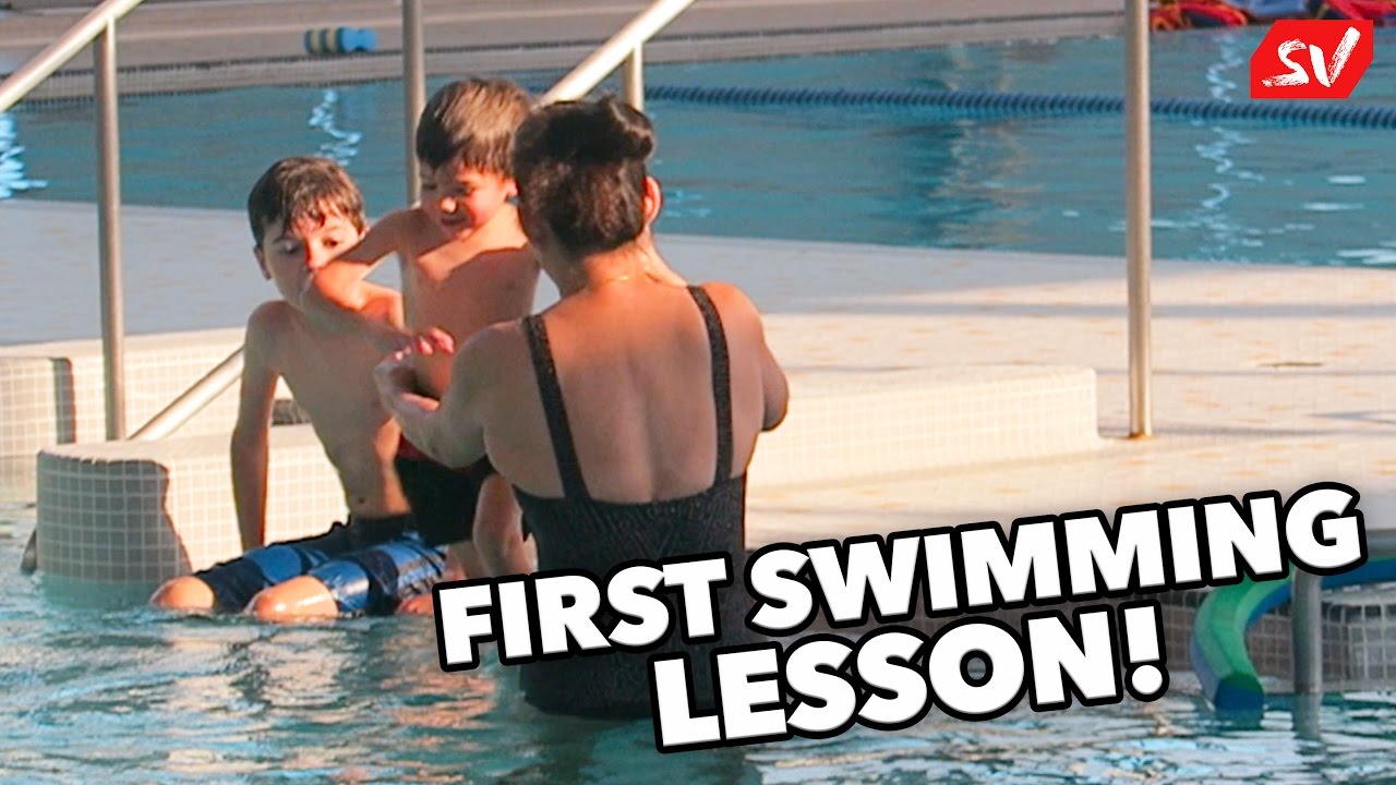 FIRST SWIMMING LESSON - YouTube