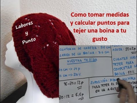 Como tomar medidas para tejer boina en dos agujas o ganchillo - YouTube