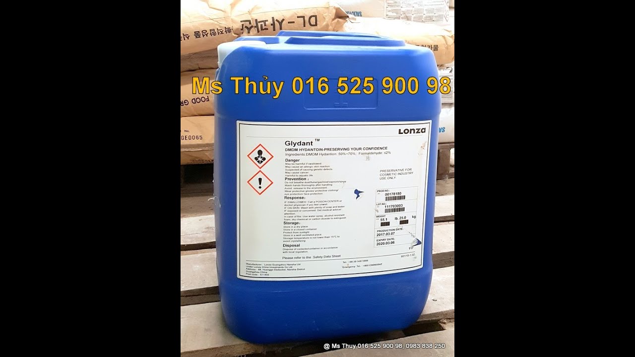 Chất bảo quản Glydant DMDM Hydantoin nhập khẩu từ Trung Quốc - YouTube
