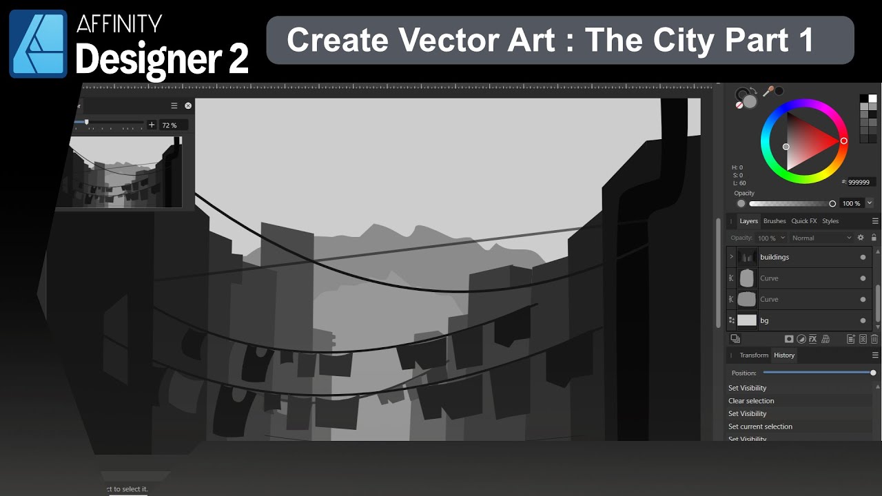 Affinity Designer V2 Tutorial. Create a City View. Part 1. - YouTube