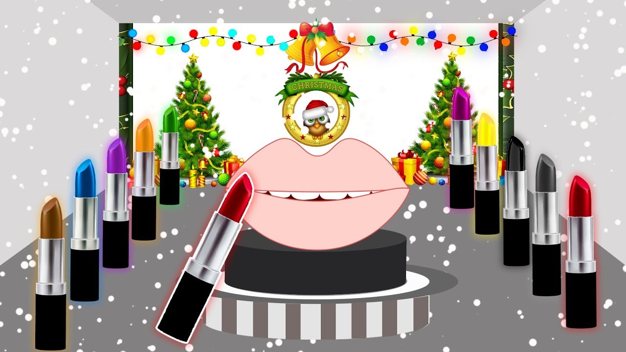 Learn Colors with Lipstick, Girls Lip Makeup Colours to Kids Children ...