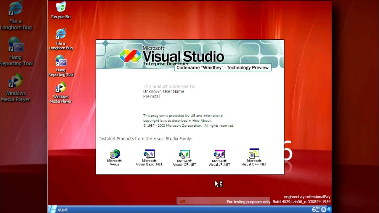 Windows Longhorn Build 4039 (Lab06_n.030824-1954) - YouTube
