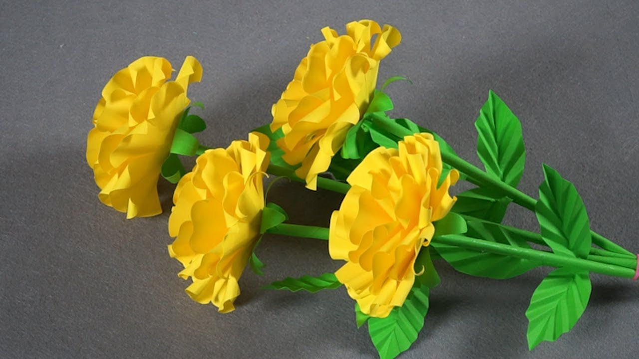 Paper ROSE || How to make ROSE OF PAPER || Paper Crafts Ideas 2020 ...