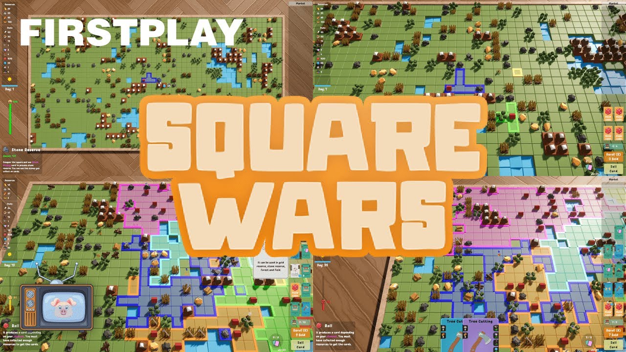 Square Wars: A real-time strategy game featuring resource gathering ...