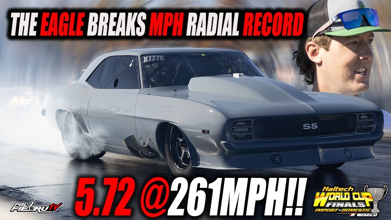 “Cleetus McFarland THE EAGLE Breaks MPH Record on Radials! 261MPH at ...