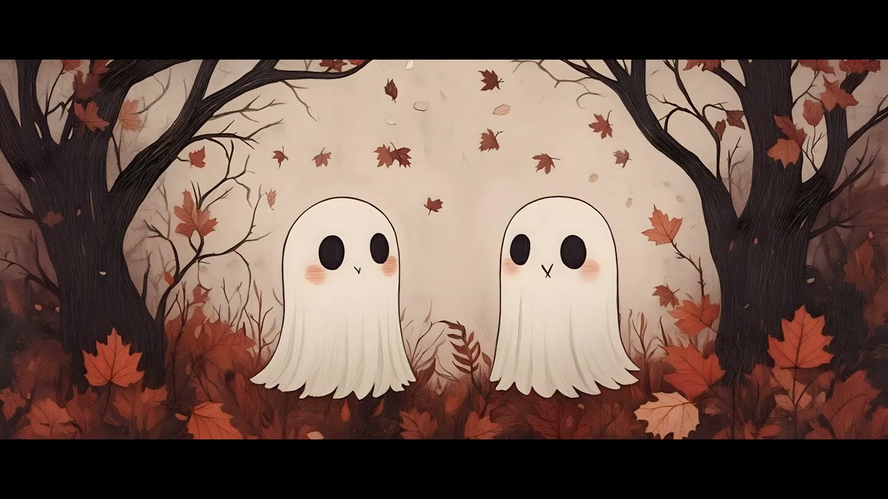 Adorable Ghosts in an Autumn Forest | Fall-Themed TV Art Screensaver ...
