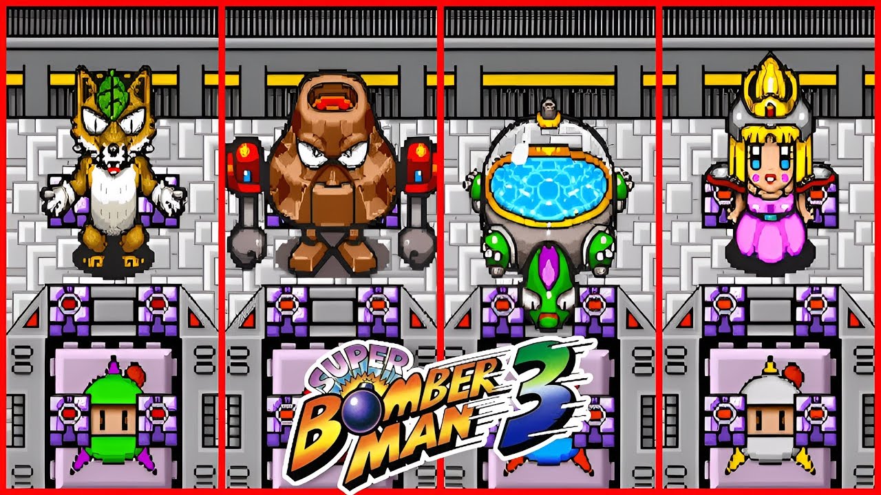 SUPER BOMBERMAN 3 | ALL BOSSES | TODOS LOS JEFES | - YouTube