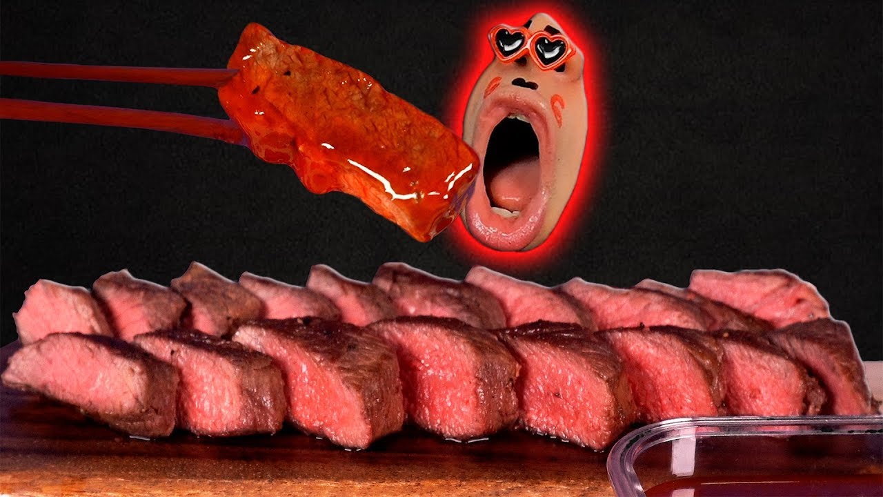 [4K] Beef Steak & Spicy Sauce MUKBANG! [ASMR COOKING EATING SHOW] - YouTube