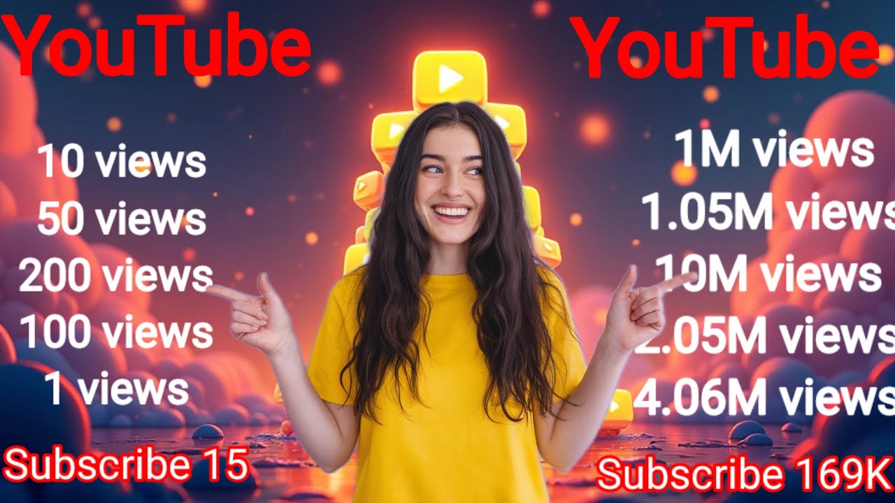 YouTube 100 Views Vs || 3.09M Views ||Subscribe 1M || Views 1M 🚀 Viral ...