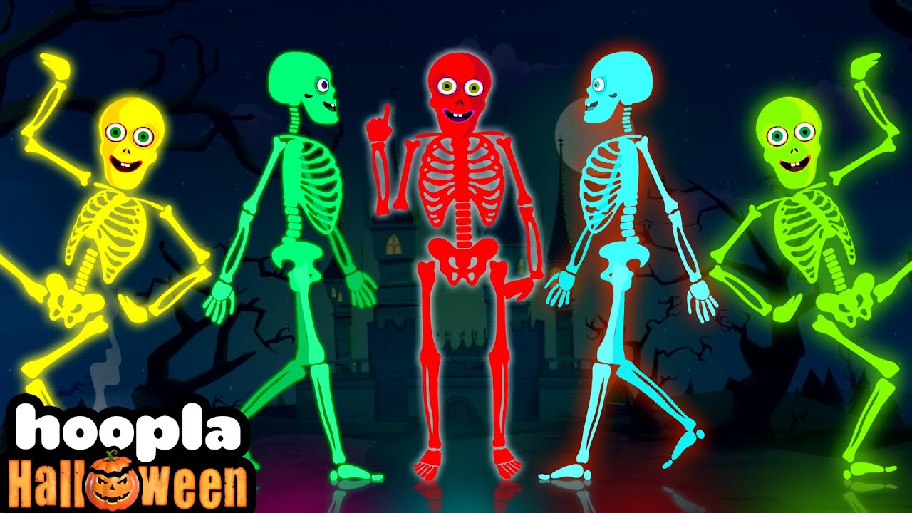 5 Skeletons Riding On A Bus | Spooky Scary Rhymes For Kids | Hoopla ...