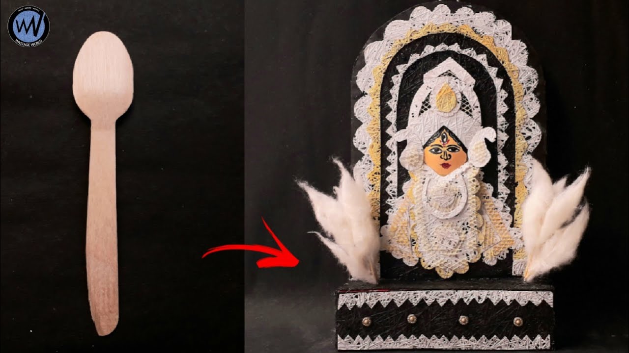 Daker saaj Durga wall hanging/Easy Durga idol making at home/Best out ...
