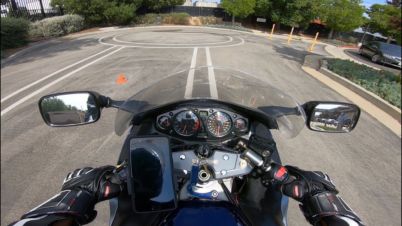 California DMV Motorcycle Skill Test with the Hayabusa GSX1300R - YouTube