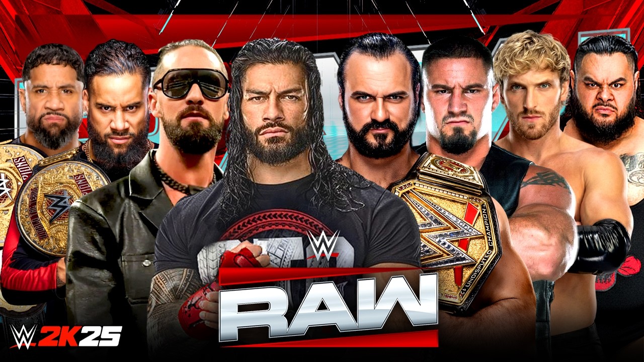 WWE Raw 4 vs 4 Full Match Team Roman Reigns vs Team Drew McIntyre | 01 ...
