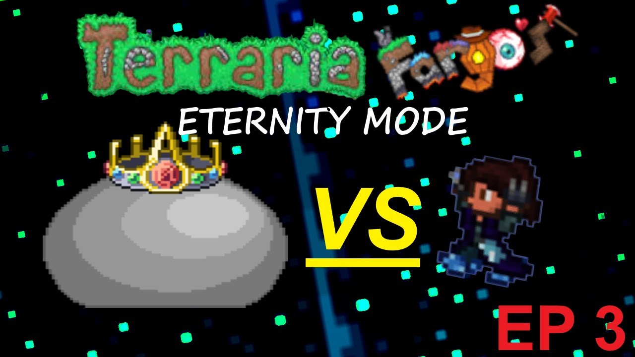King Slime no Eternity + Master Mode, Muitos Ataques - Terraria ...
