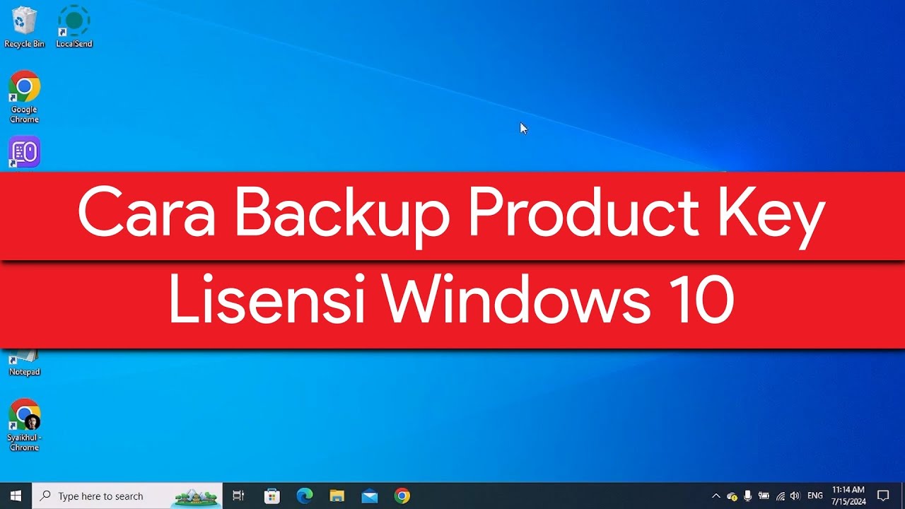 Cara Backup Product Key Windows 10 - YouTube