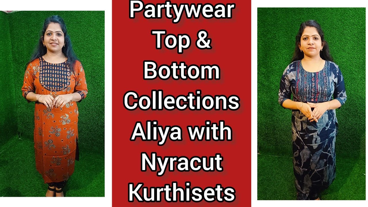 Partywear Top,Bottom Collections 🥰 Aliya Nyra Model Kurthisets 💕 - YouTube