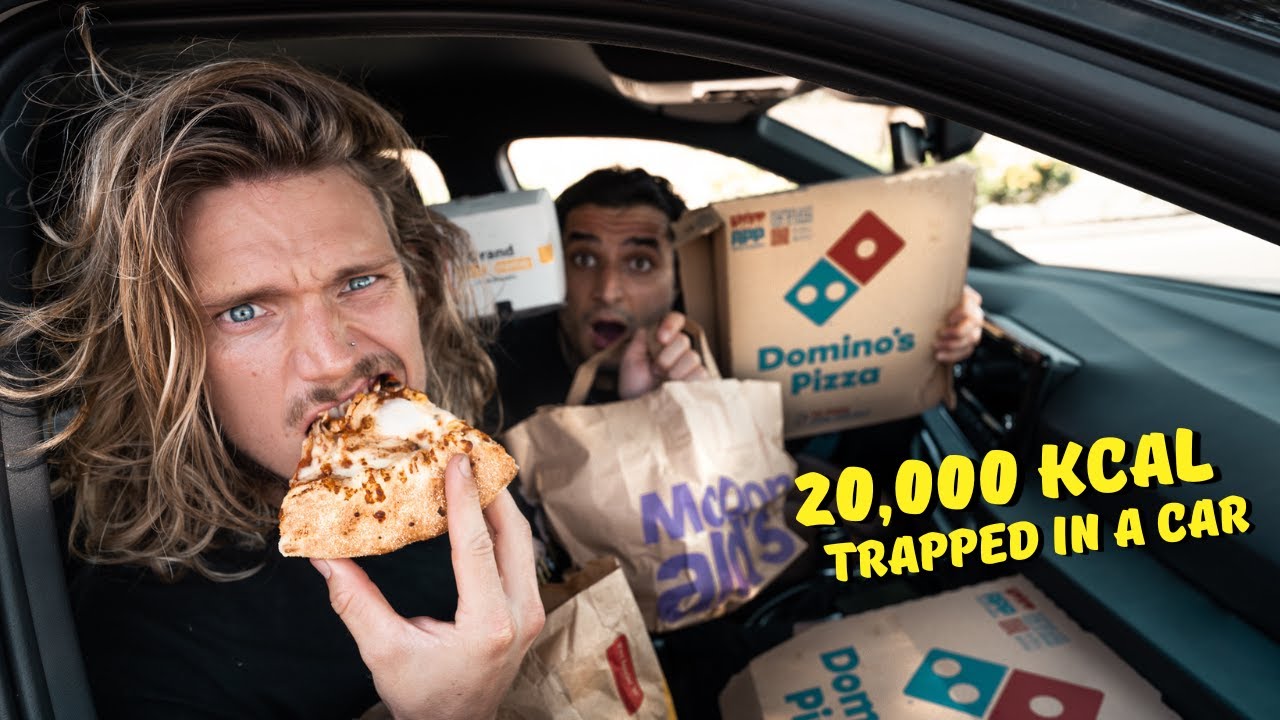 20,000 CALORIE CHALLENGE WHILE BEING TRAPPED INSIDE A CAR! - YouTube