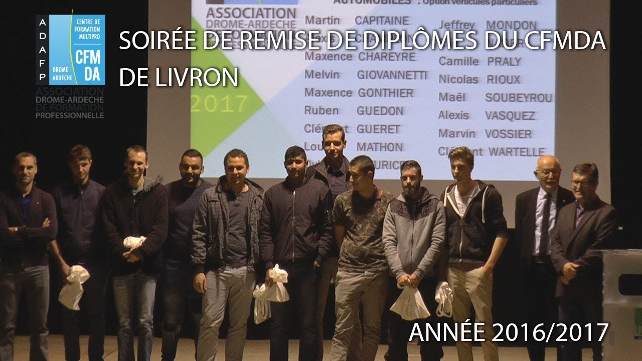 2017 11 06 45 Actu remise des diplôme CFMDA de Livron - YouTube