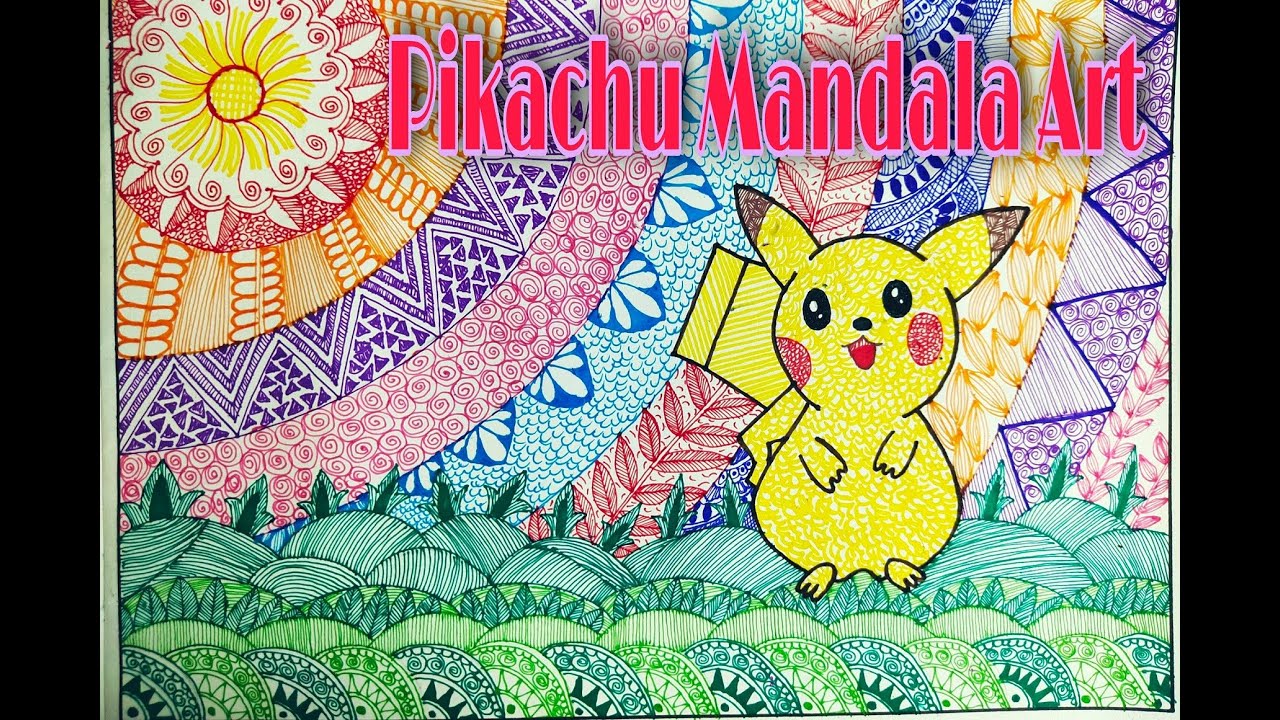 Easy Pikachu drawing | How to draw Pokemon| Fusion of Zentangle ...