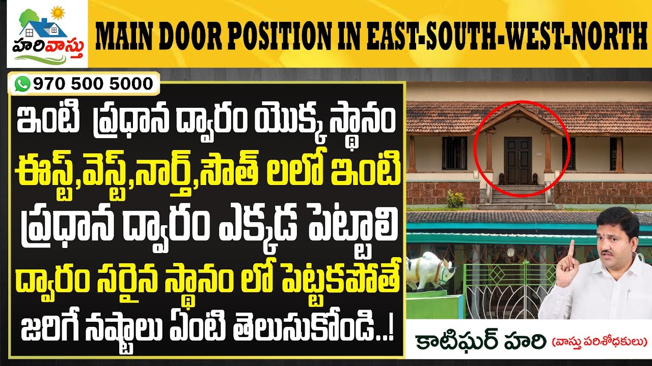 Main door position in East-South-West-North direction | hari vastu ...
