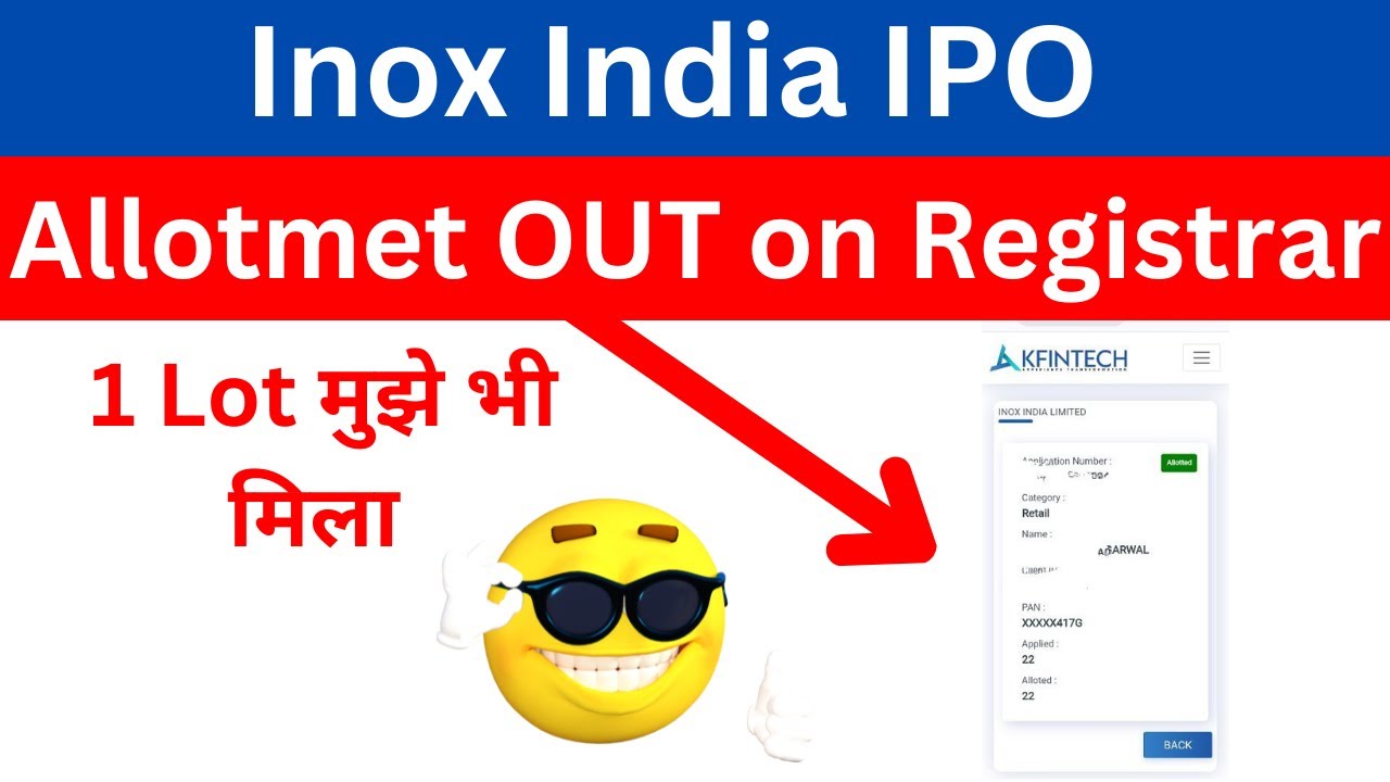 Inox India IPO Allotment OUT| Inox India limited ipo allotment | Inox ...