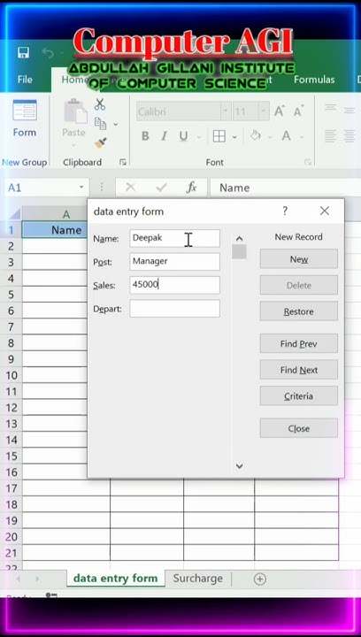 How to Data Entry In Excel | Ms Excel tips and tricks #computerknowledge #computer #viralvideo ...