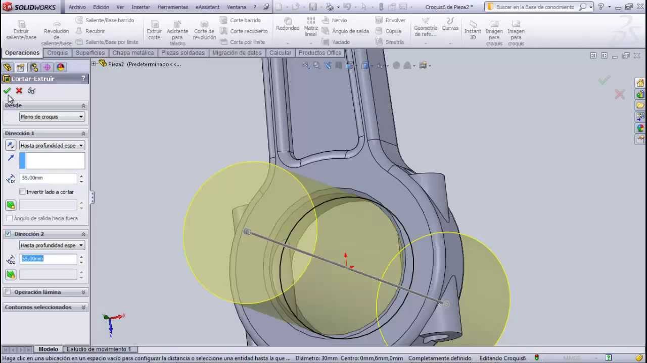 Biela en Solidworks - YouTube