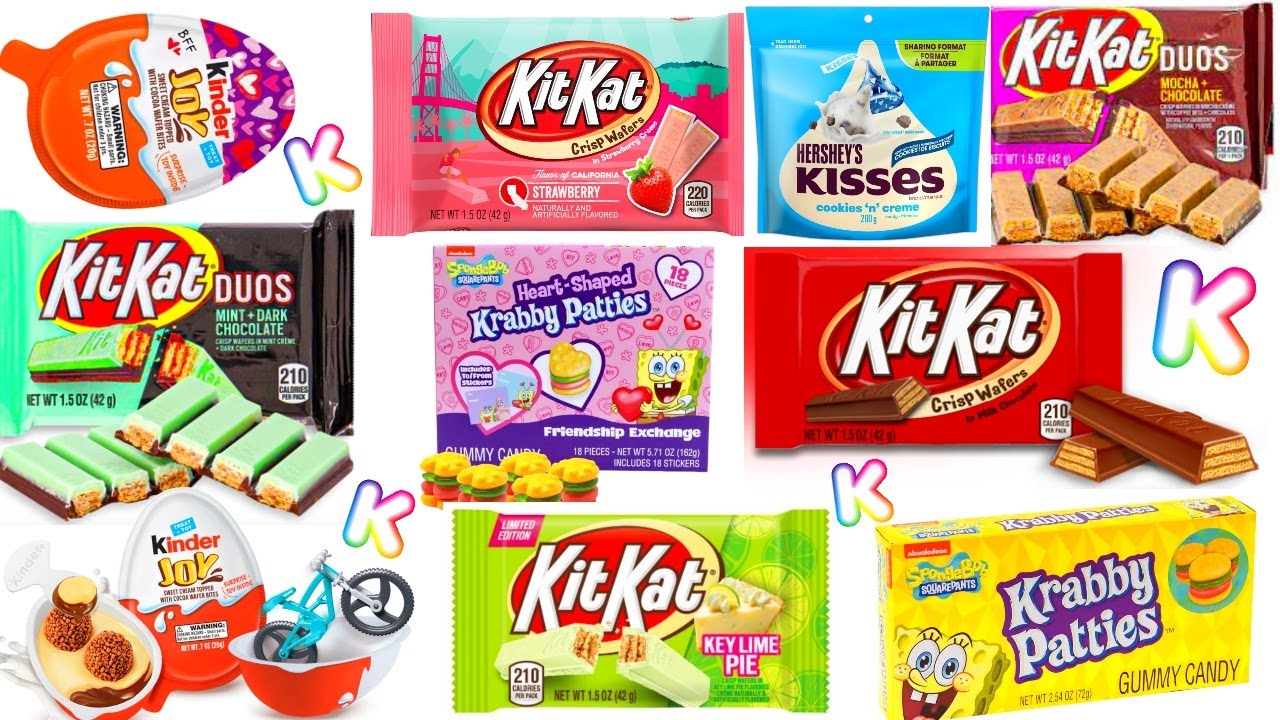 UNBOXING The Letter K ONLY Candies Hershey's Kisses Kinder Joy Egg ...