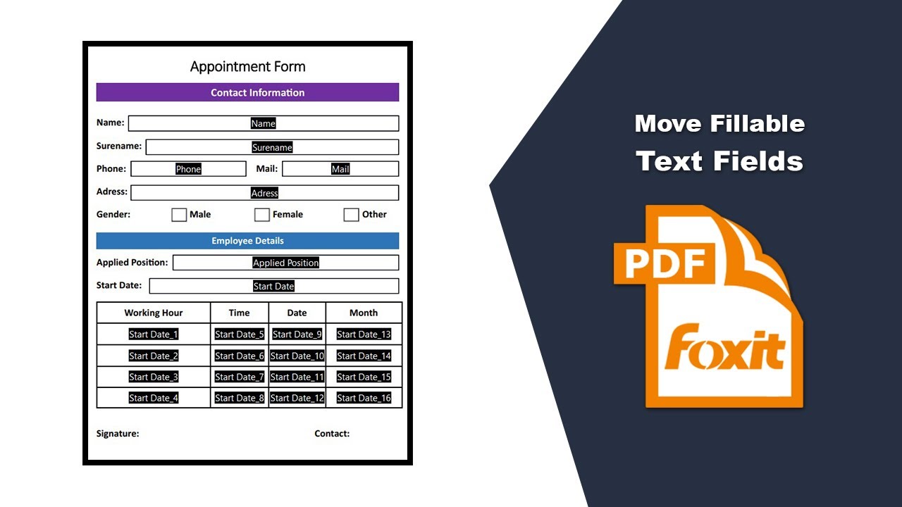 How to Adjust and Reposition Fillable Fields in a Fillable PDF Form in ...