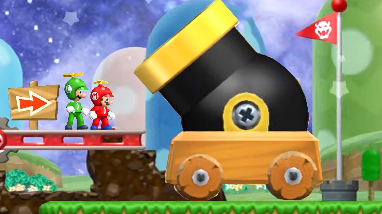 New Super Canon Bros. Wii - Full World 1 (2 Players Co-Op) - YouTube
