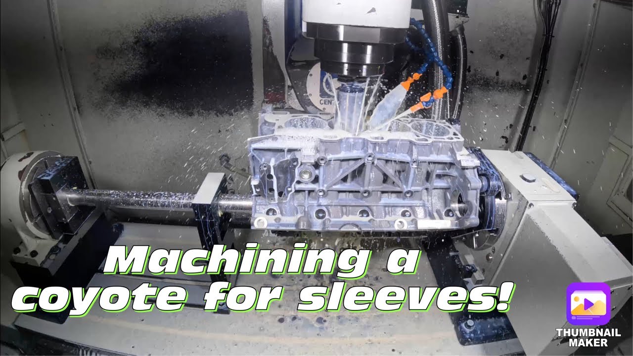 Machining my coyote block to install sleeves! - YouTube