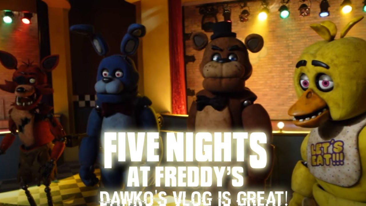 reacting to VISITING THE FNAF MOVIE SET from dawko this is amazing, and ...