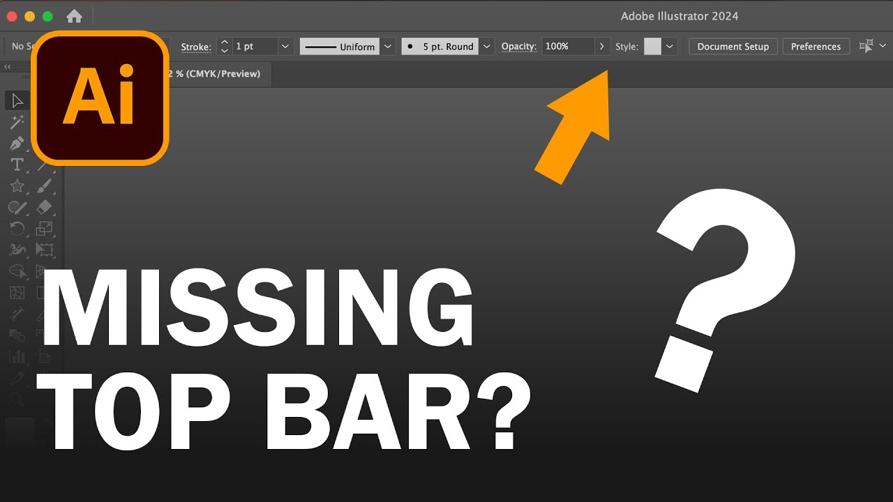 How to Get the Top Bar Back In Adobe Illustrator - YouTube