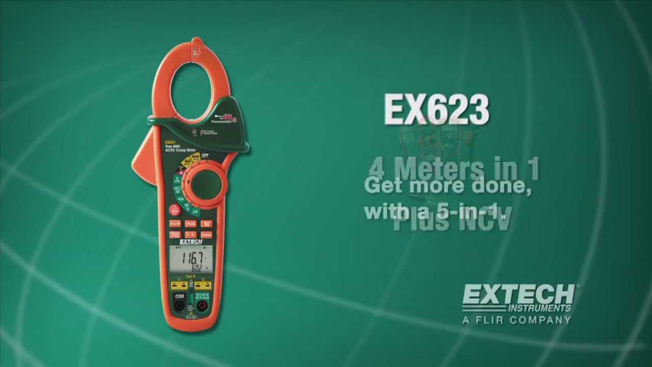 Extech EX623 AC_DC Clamp Meter - YouTube