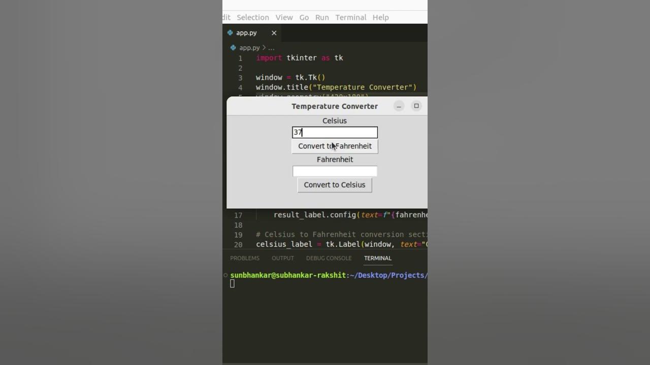 Python Temperature Converter Simplify Celsius Fahrenheit Conversions Shorts Youtube
