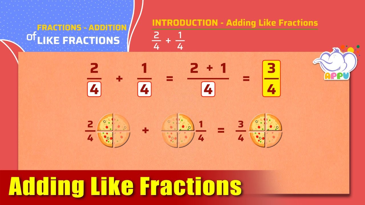 G4 - Module 11 - Introduction - Adding Like Fractions | Appu Series ...