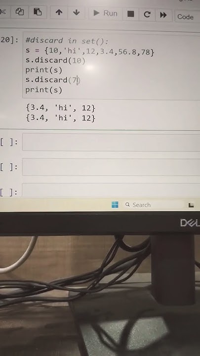 Discard set in python #python #coding #viral #shorts - YouTube