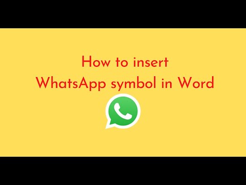 How to insert WhatsApp symbol in Word - YouTube