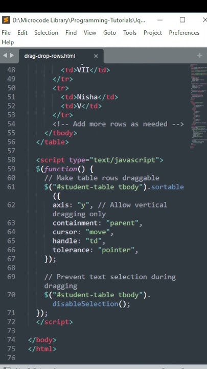 Dynamic Drag and Drop Tables with jQuery | #shorts #viral #tutorial ...
