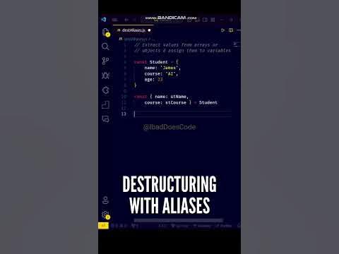 😃😃 Extract values from JS Objects and assign them to variables #shorts #javascript #programming ...