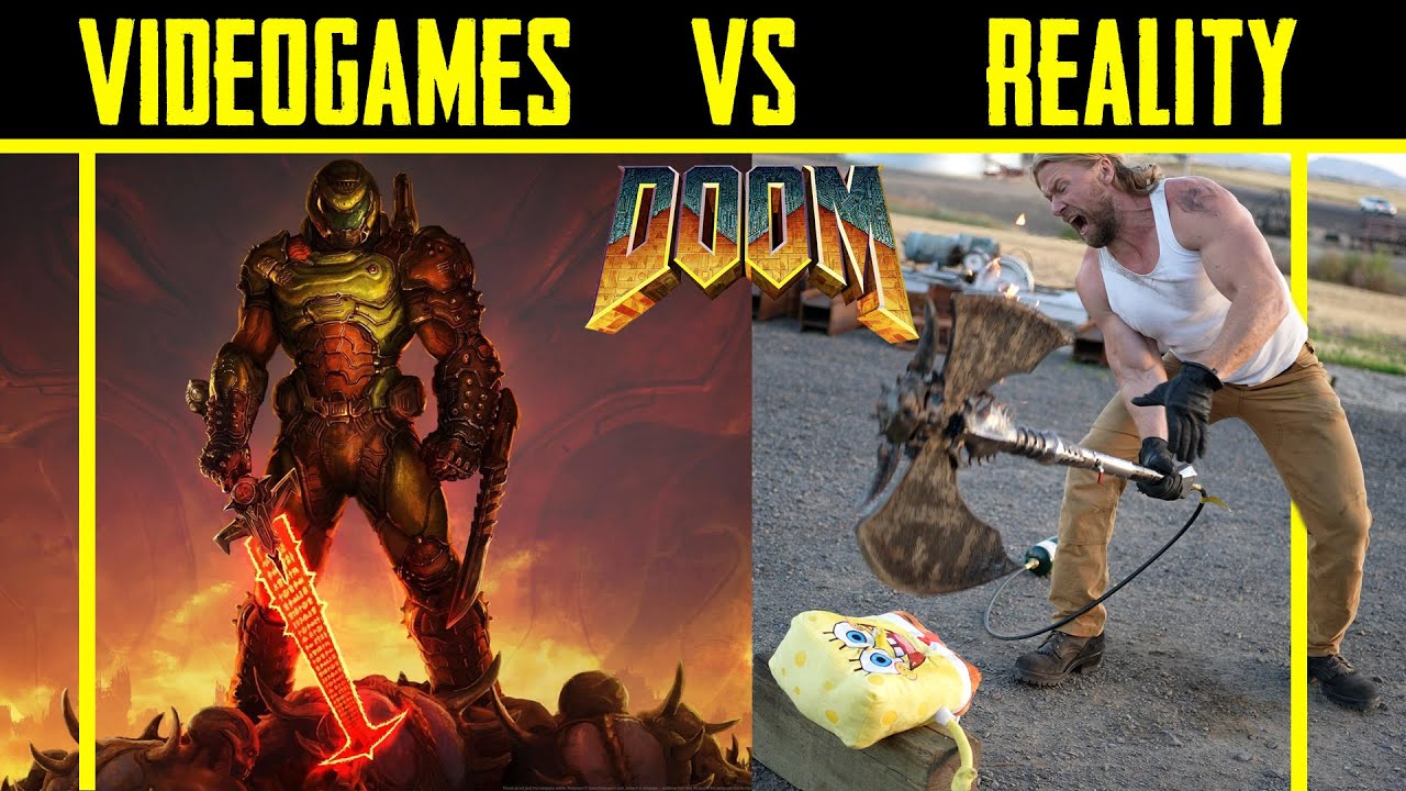 @buffdudes Test Life Size DOOM Weapons | Video Games vs Reality - YouTube
