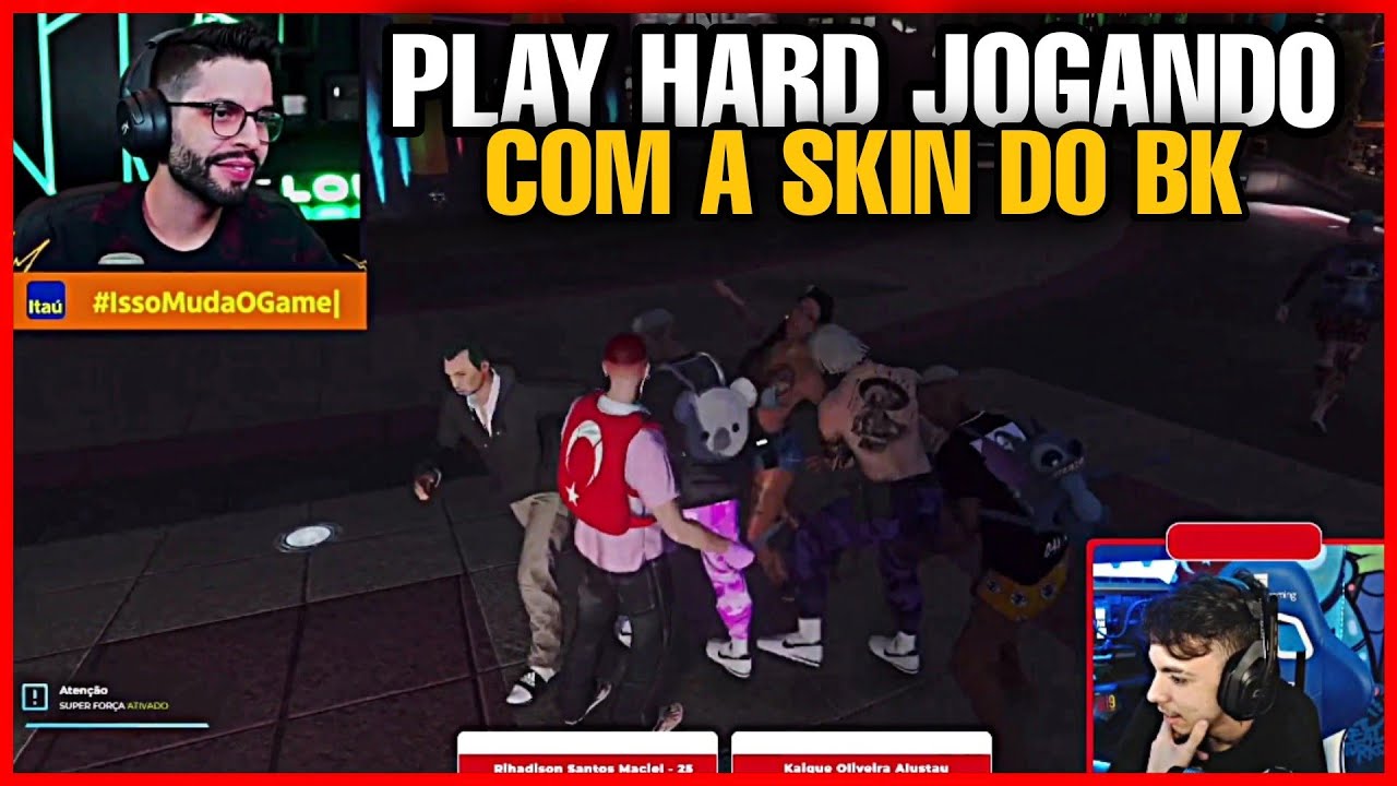 PLAY HARD JOGANDO COM A SKIN DO BK *REACT DO BK* | FC BKINHO CLIPES ...