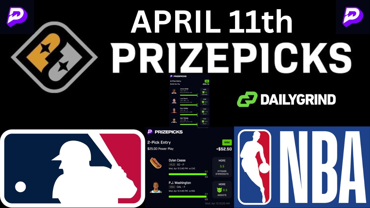 Prize Picks NBA/MLB Props April 11th - YouTube